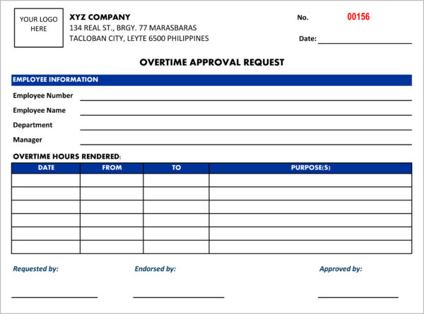Overtime Request Form | QRpho Online Attendance Tracking System